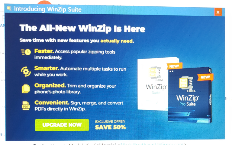 Bad Design: WinZip – An Annoying Pop-Up Ad from an Irrelevant Product ...